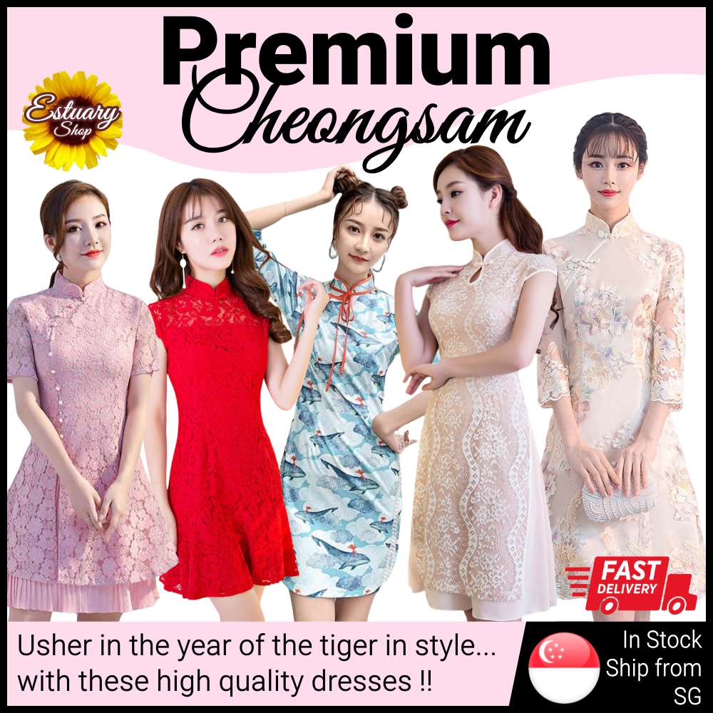 [SG Seller] Premium Dress Modern Cheongsam Qipao High Quality 5 Designs ...