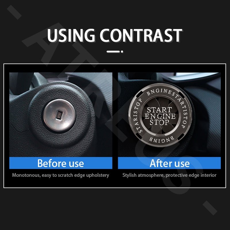 Renault Car Ignition Switch Ring Engine Start Stop Button Cover For ...