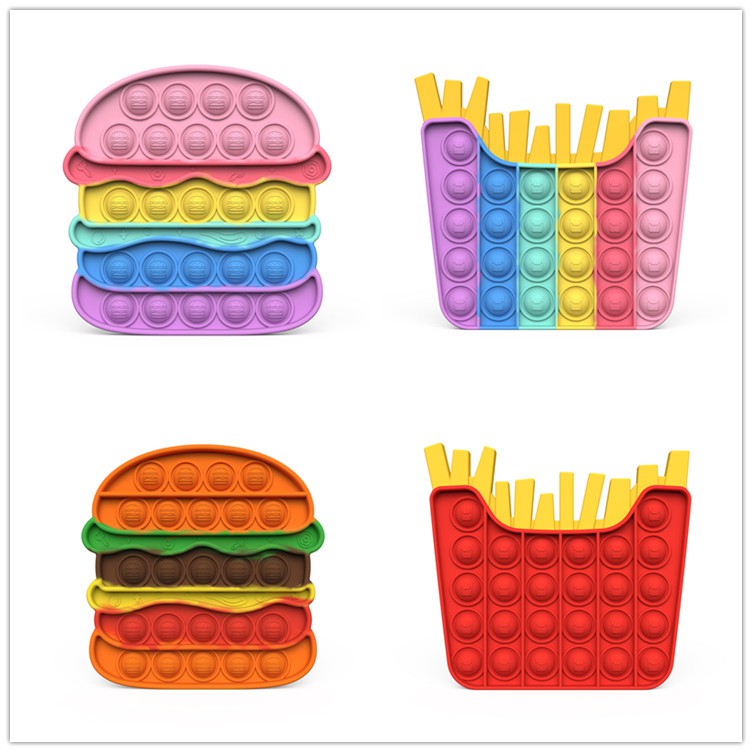 [SG Ready Stocks] Burger & Fries Authentic POP-IT Fidget toys 14cm or ...