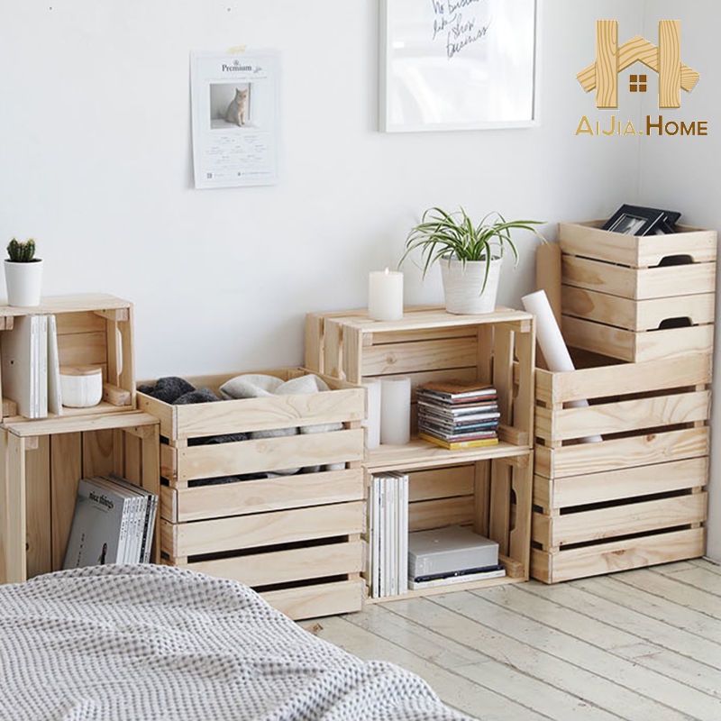 [AiJia.Home] Ou Wooden Strip Frame Box B & Bedroom Display Solid Wood ...
