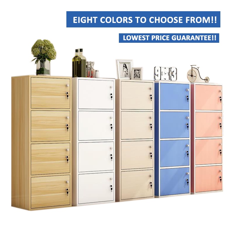 YOULITE Storage Cabinet With Door Lock Side Cabinet Drawer Cabinet Tier ...
