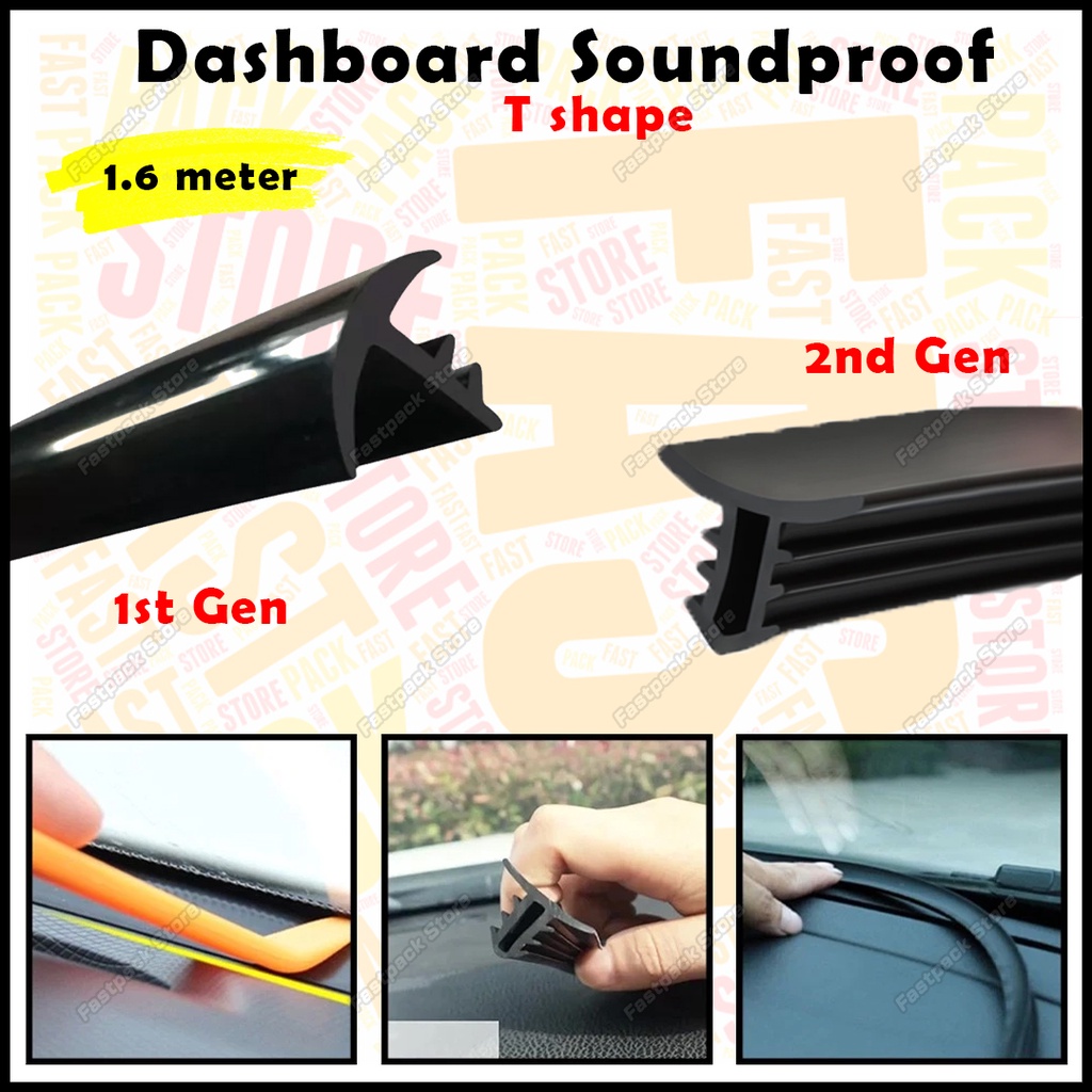 T Shape Dashboard Soundproof Sound Insulation Seal Windshield Rubber ...