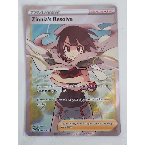 Pokemon zinnia resolve full art trainer supporter evolving skies card ...