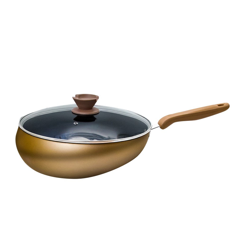 Golden Flip Back Flying Non-Stick Wok 32cm (With Lid) Korean Style Oil ...