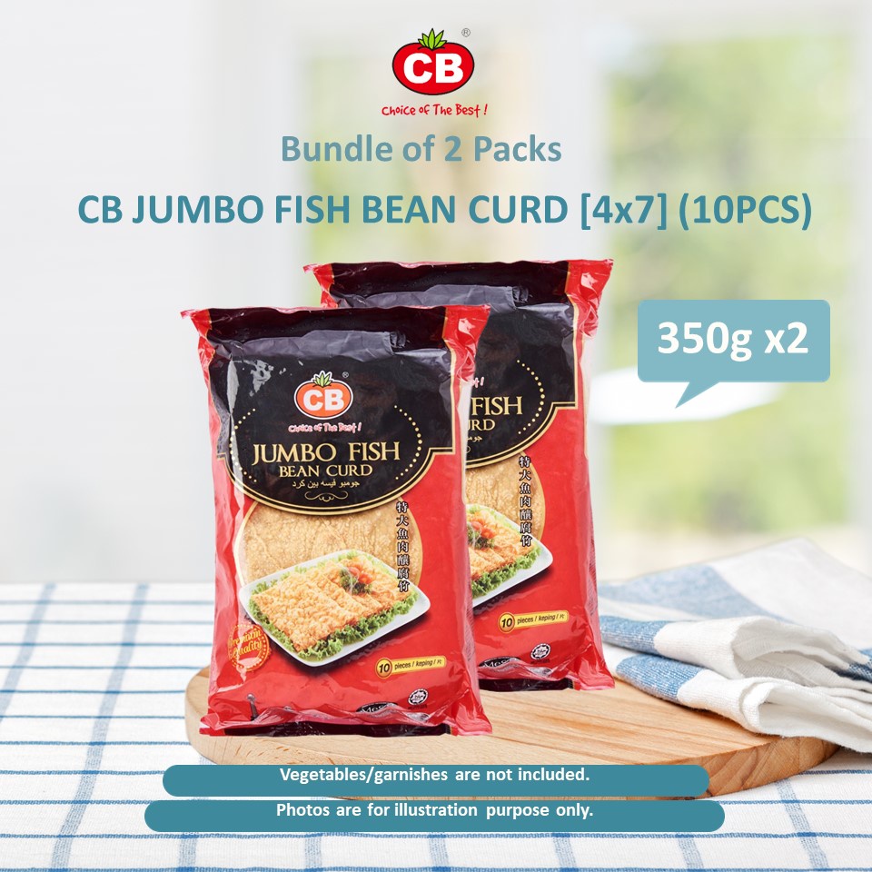 [Bundle of 2 Packs] CB Jumbo Fish Bean Curd [4X7] (10Pcs)(350g ...