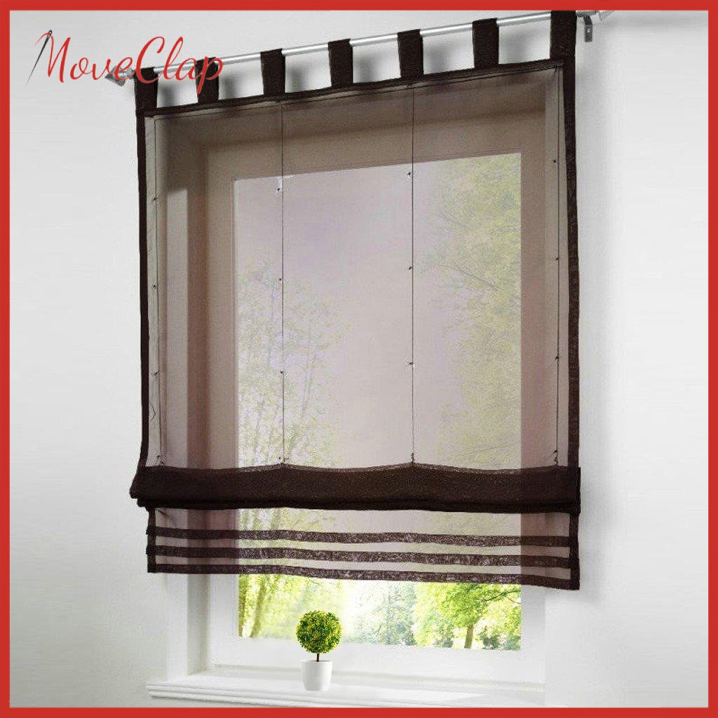 Moveclap Sheer Voile Roman Blinds Curtains For Bedroom Kitchen Balcony ...