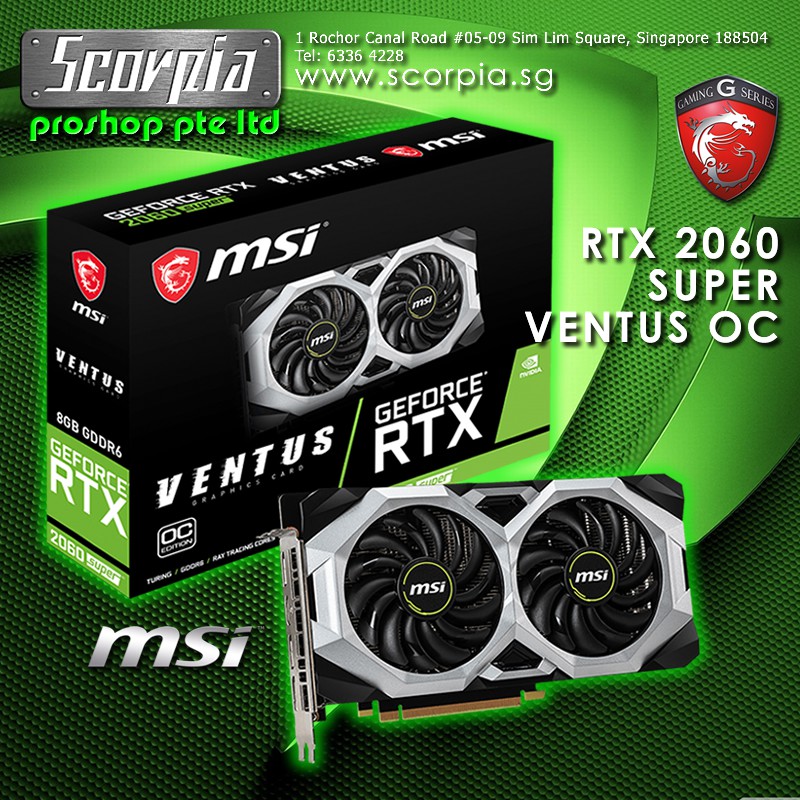 MSI RTX 2060 Super Ventus GP OC 8GB Gaming Graphics Card | Shopee Singapore