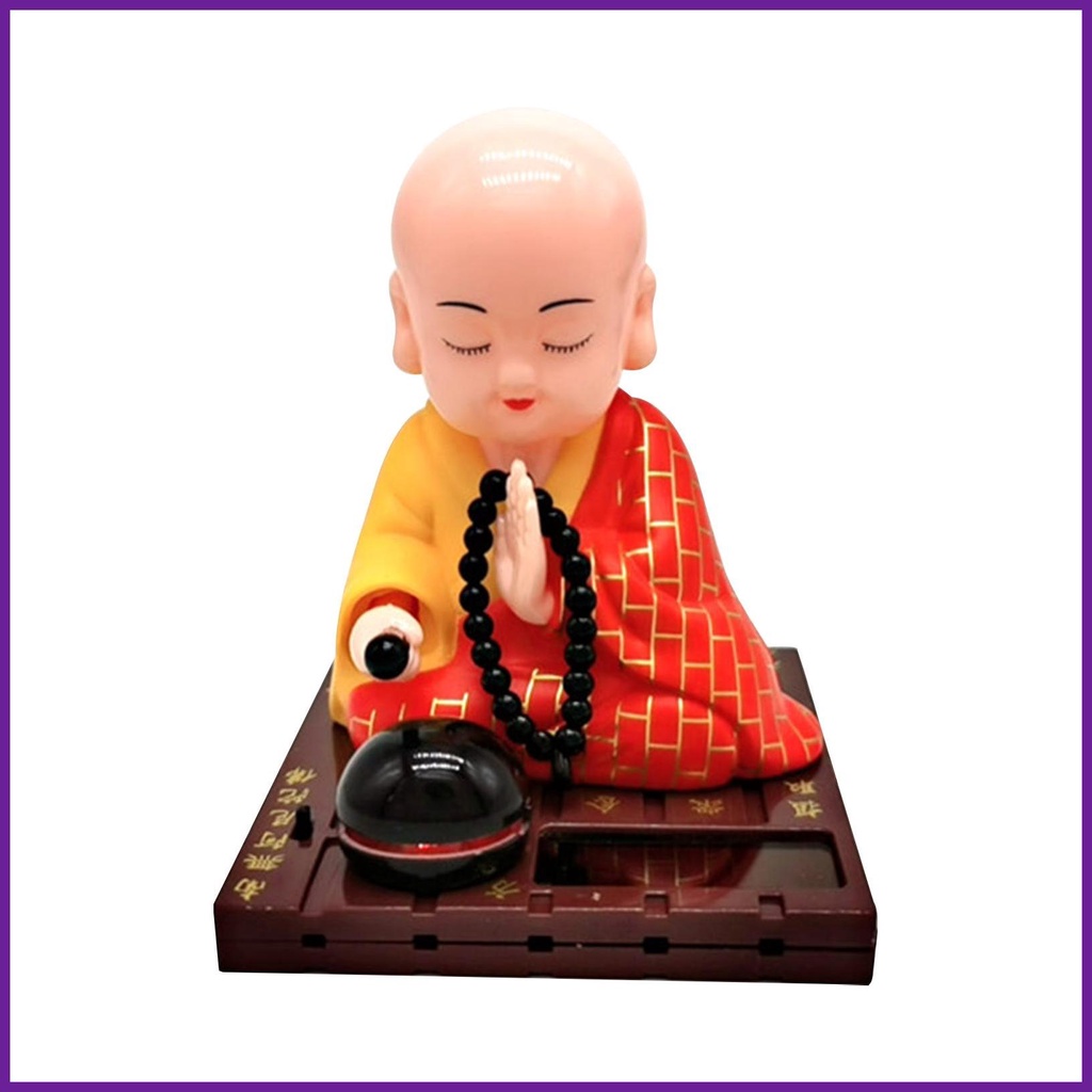 Solar Bobblehead Figures Solar Powered Shaking Head Monk Toy Cute ...