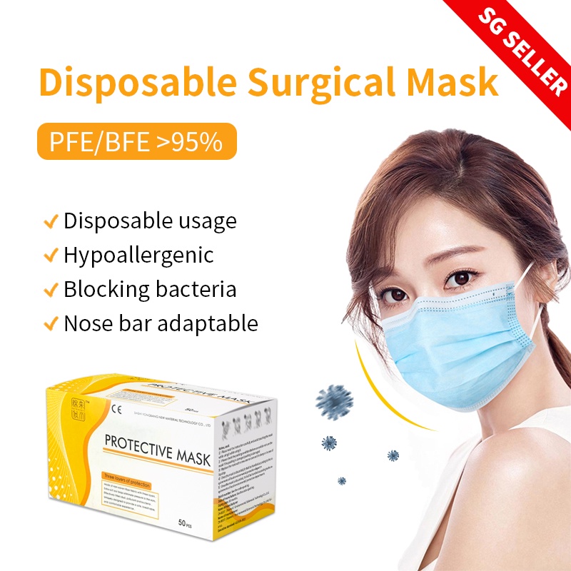 Local Ready Stock 50Pcs Face Mask Surgical 3PLY Disposable Face Masks ...