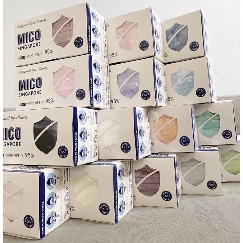 [SG BRAND] MICO Adult 3ply Disposable Mask BEF>95% Face Mask 50pcs/box ...