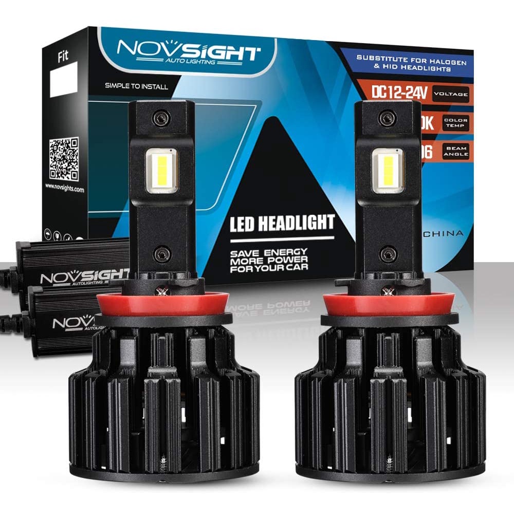 NOVSIGHT H7 LED Headlight Lighting 100W (50W/Bulb) 20000LM (10000LM/Bulb) 6000K Beam Lampe All ...