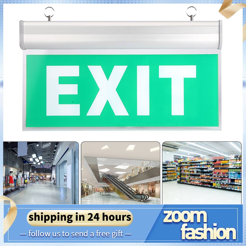 110-220V Acrylic 3W 12 LEDs Emergency Exit Sign Light Safety Indicator ...