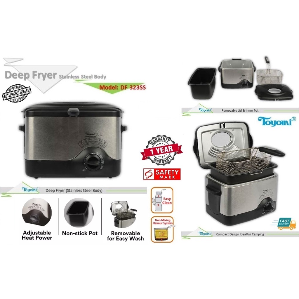 TOYOMI 1.5L Electric Deep Fryer (DF 323SS) | Shopee Singapore