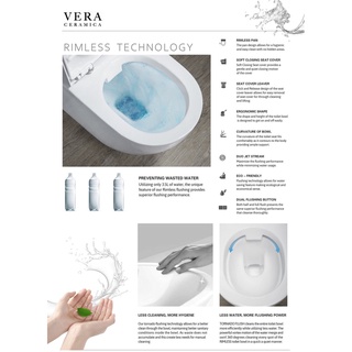 Vera Ceramica 1 Piece Rimless WC Toilet Bowl with Geberit Flushing ...