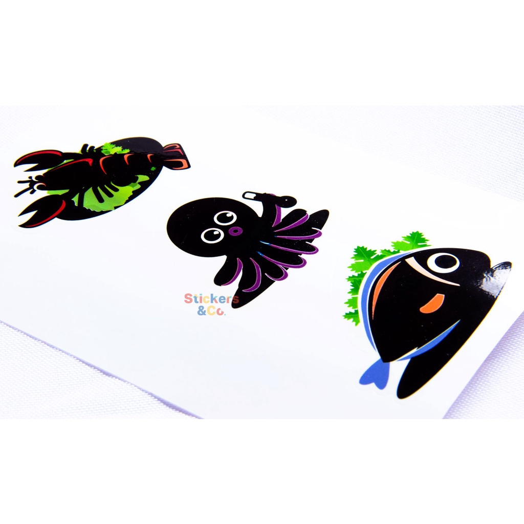 HotSpot Thermochromic (Temperature-Sensitive) Stickers. Seafood Series ...