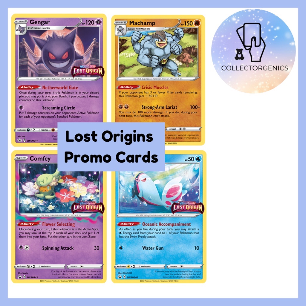 Pokemon TCG: Lost Origin Promo Cards Gengar, Comfey, Machamp Finneon ...