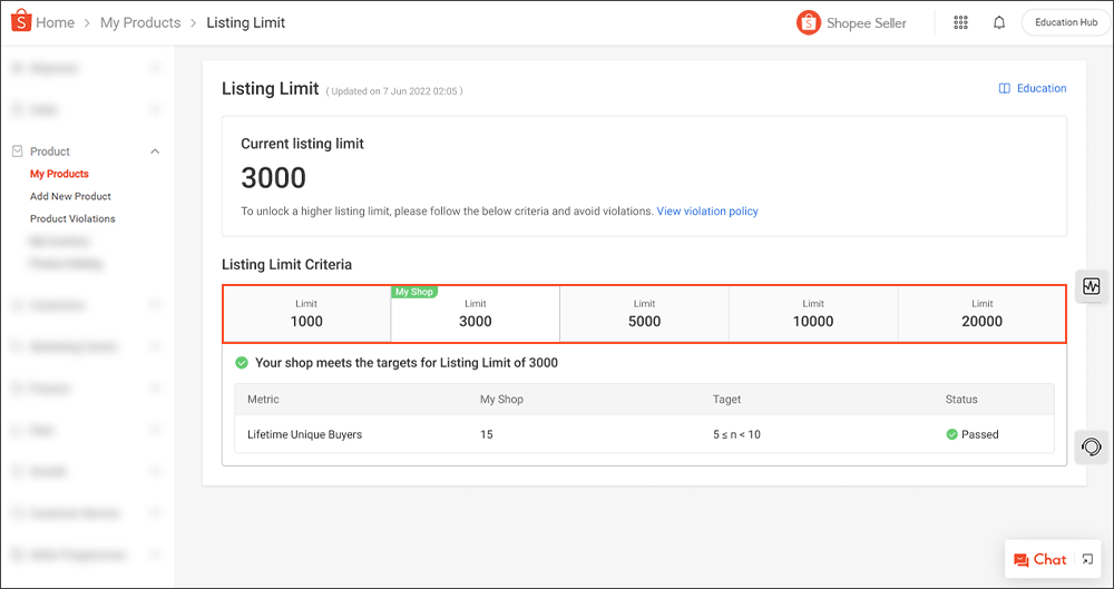 Checking listing limit | MY Seller Education [Shopee]