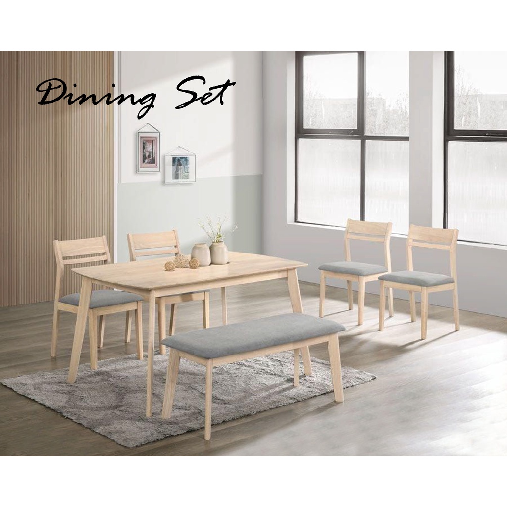 DINING SET 1 + 4 + BENCH / MODERN DINING ROOM FURNITURE/DINING ROOM SET ...