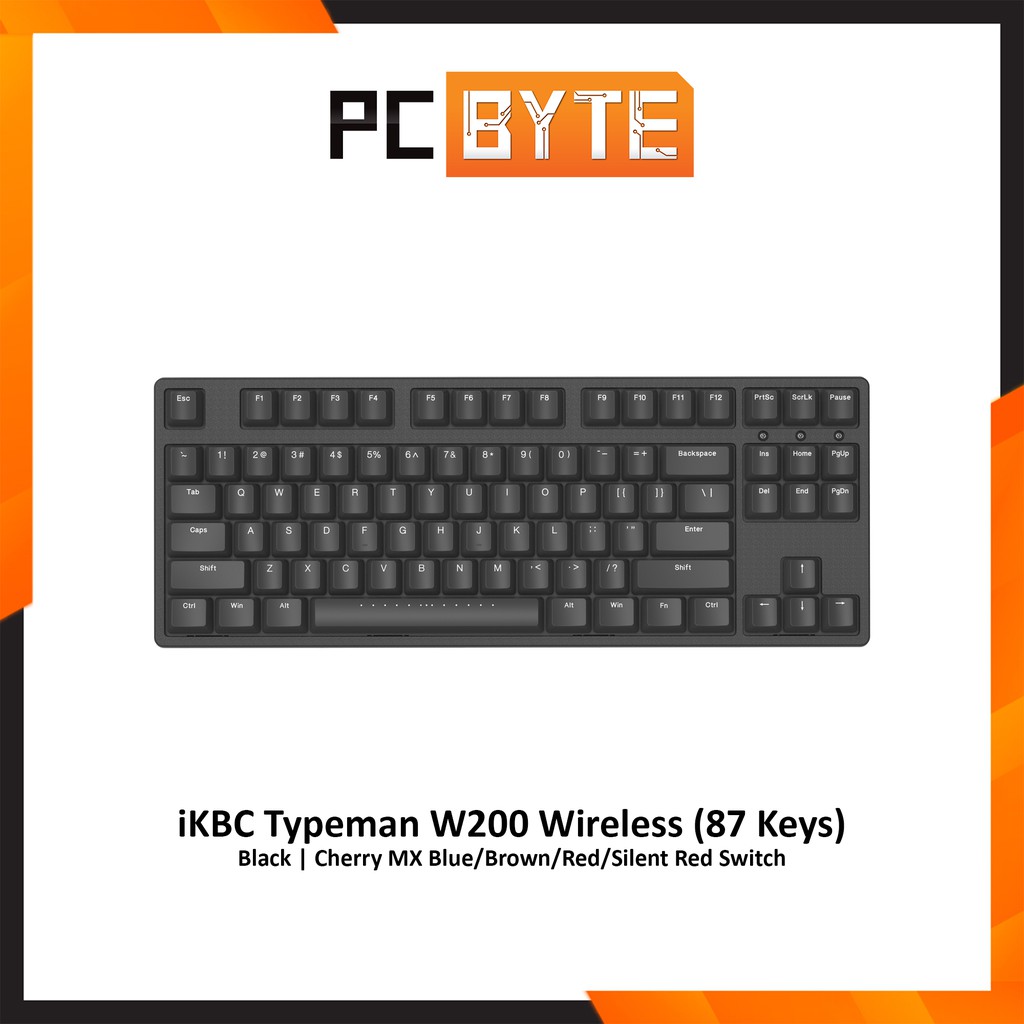 iKBC Typeman W200 Wireless Mechanical TKL Gaming Keyboard - (87 Keys / Cherry MX Switches ...