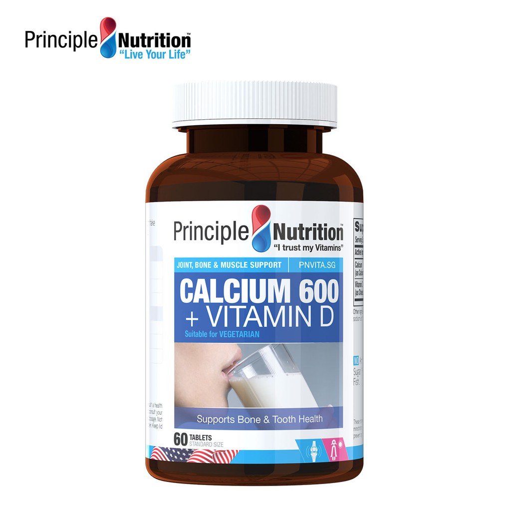 Principle Nutrition Calcium 600 + Vitamin D 60s | Shopee Singapore
