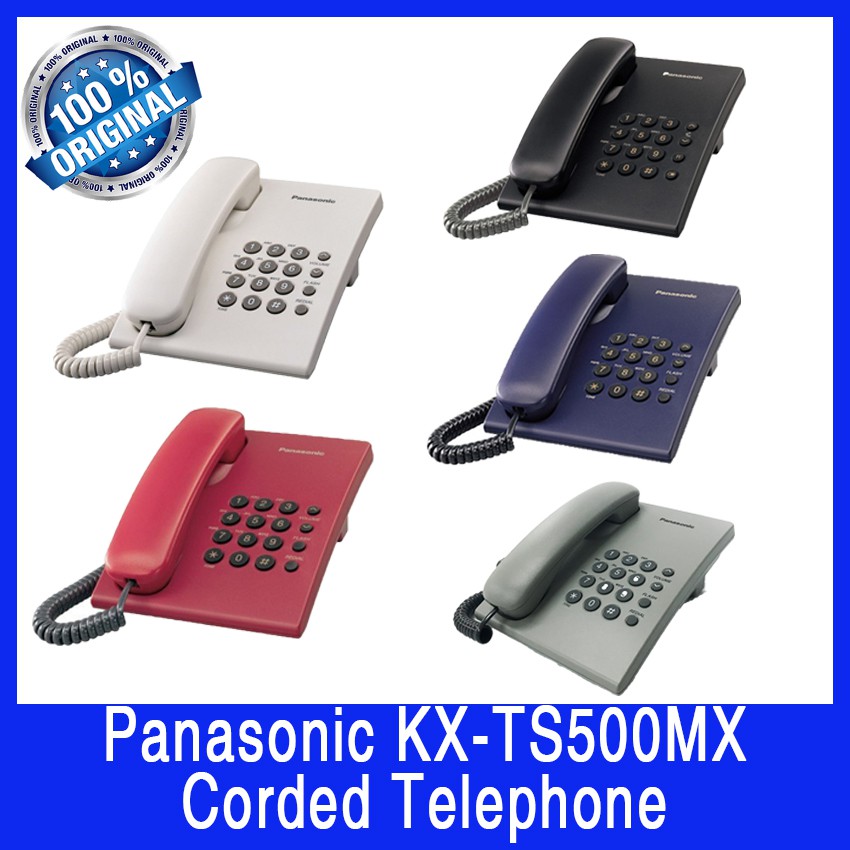 Panasonic KX-TS500 Telephone Corded. KX-TS500MX. Desk Type. Available in 5 colours. | Shopee ...