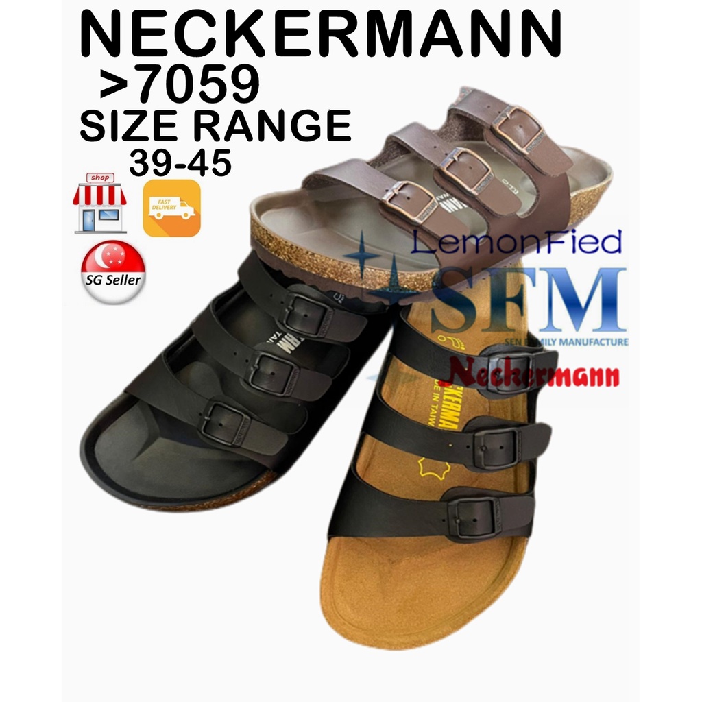 NECKERMANN 7059 Size 39 - 45 Black MEN SG SELLER indoor Outdoor slipper ...