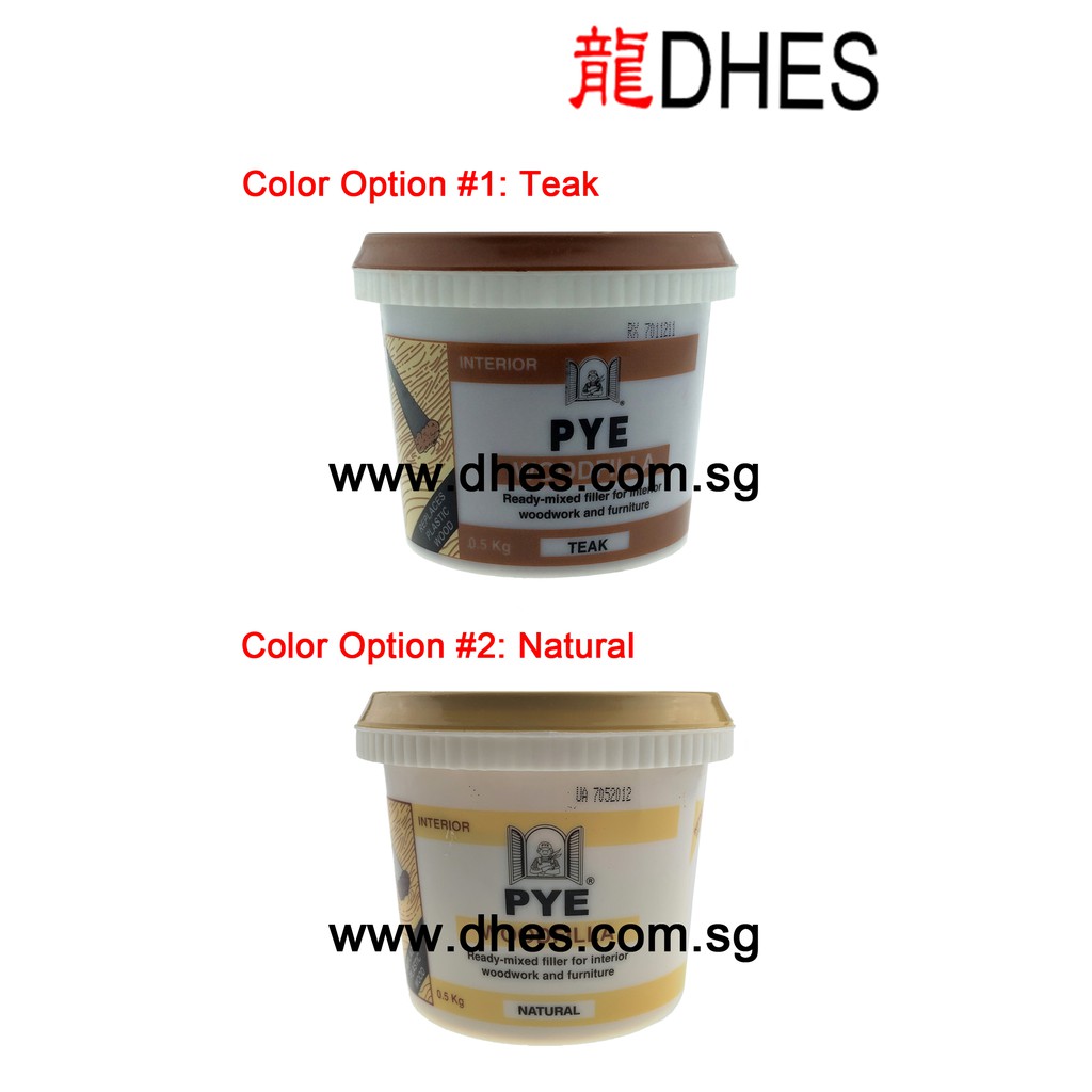 PYE Wood Filler / WoodFilla Fast Drying Ready Mix (Teak / Natural Color ...