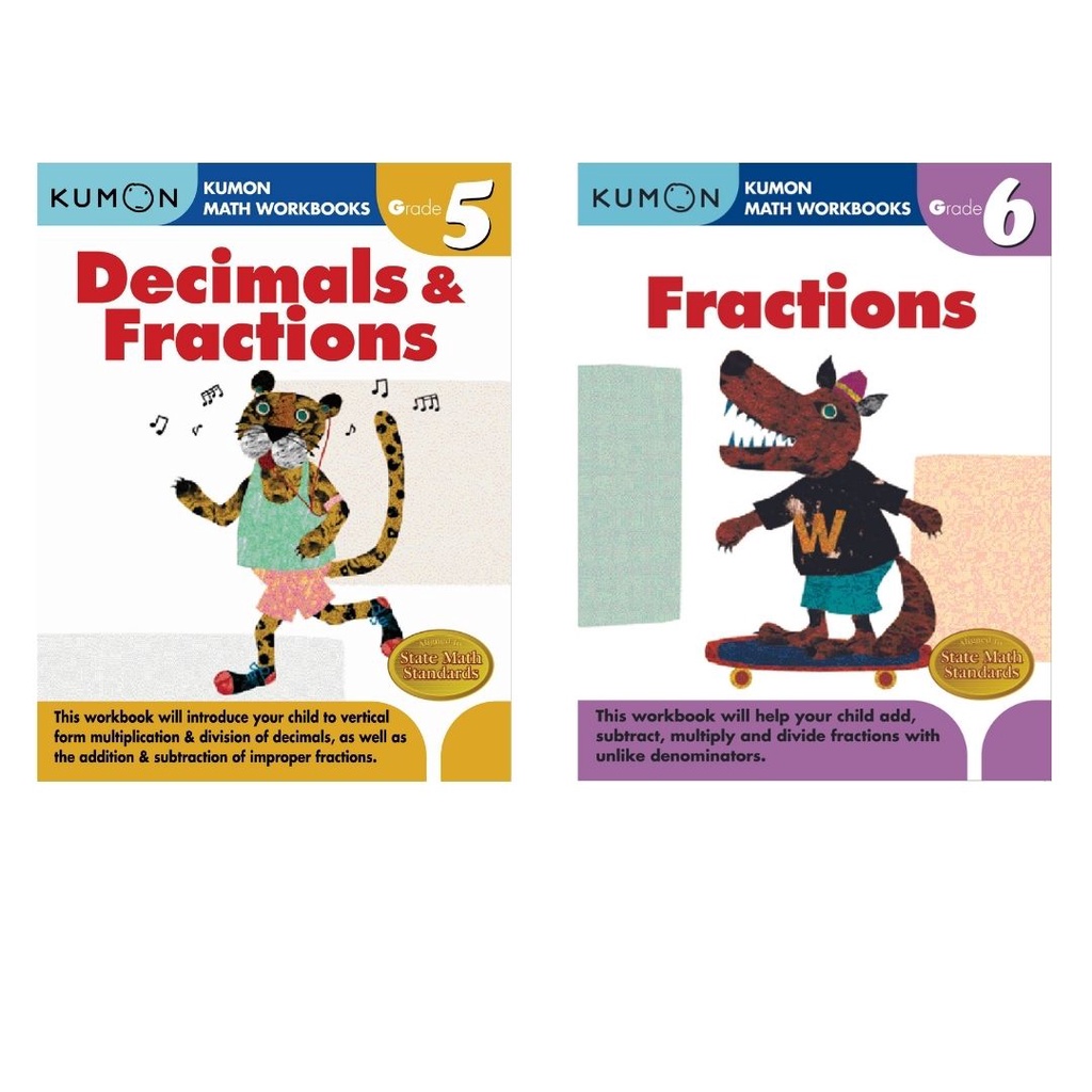 Math Workbooks Grade 5/6 : Decimals & Fractions/Fraction (Kumon ...