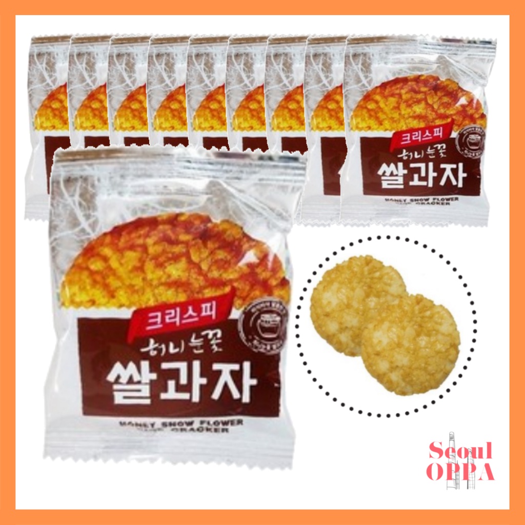 Korean Rice Crackers Snack 10 Pieces Crispy Snow Honey Rice Cracker ...