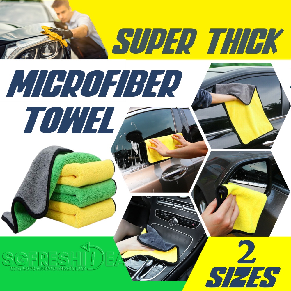 Microfiber Car Cleaning Drying Towel Absorbent Fiber Wash Cloth Kit ...