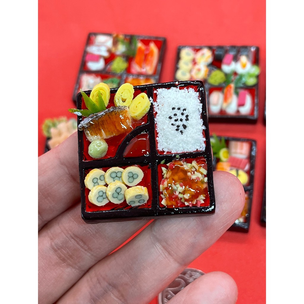 Handmade Miniature Japanese Sushi Sashimi Bento Set, Miniature Japanese ...