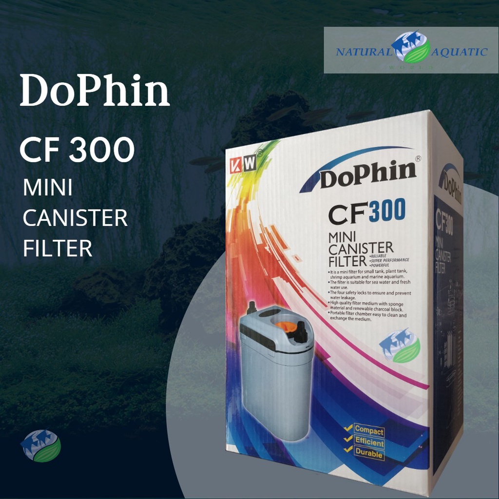 DoPhin CF300 Mini Canister Filter (410L/H) Aquarium Filter, Small Tank ...