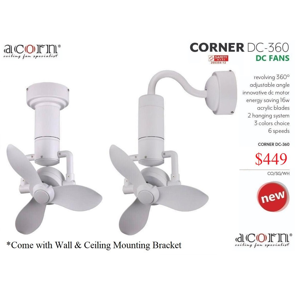 Corner Mounted Ceiling Fans | Shelly Lighting