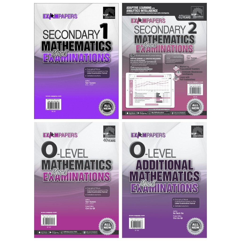 Secondary 1, 2 and O-Level Mathematics Mock Examinations | Revision ...