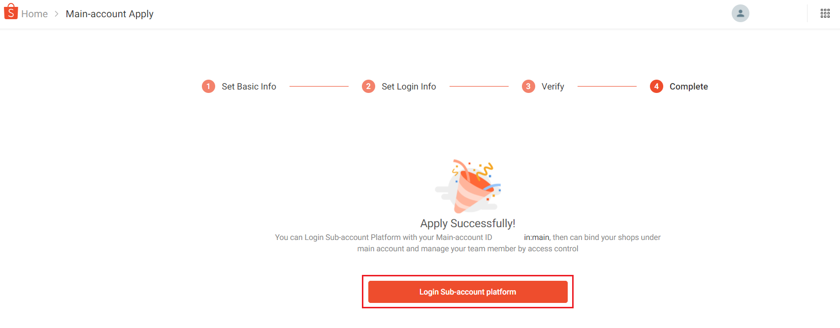 How to create a Main Account in Sub-Account Platform? | Shopee MY ...