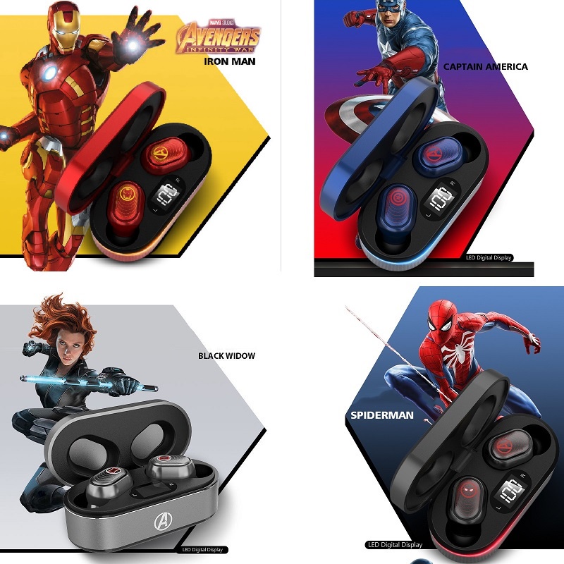 Marvel Wireless Bluetooth Noise Cancelling Gaming Earbuds Headphones ...