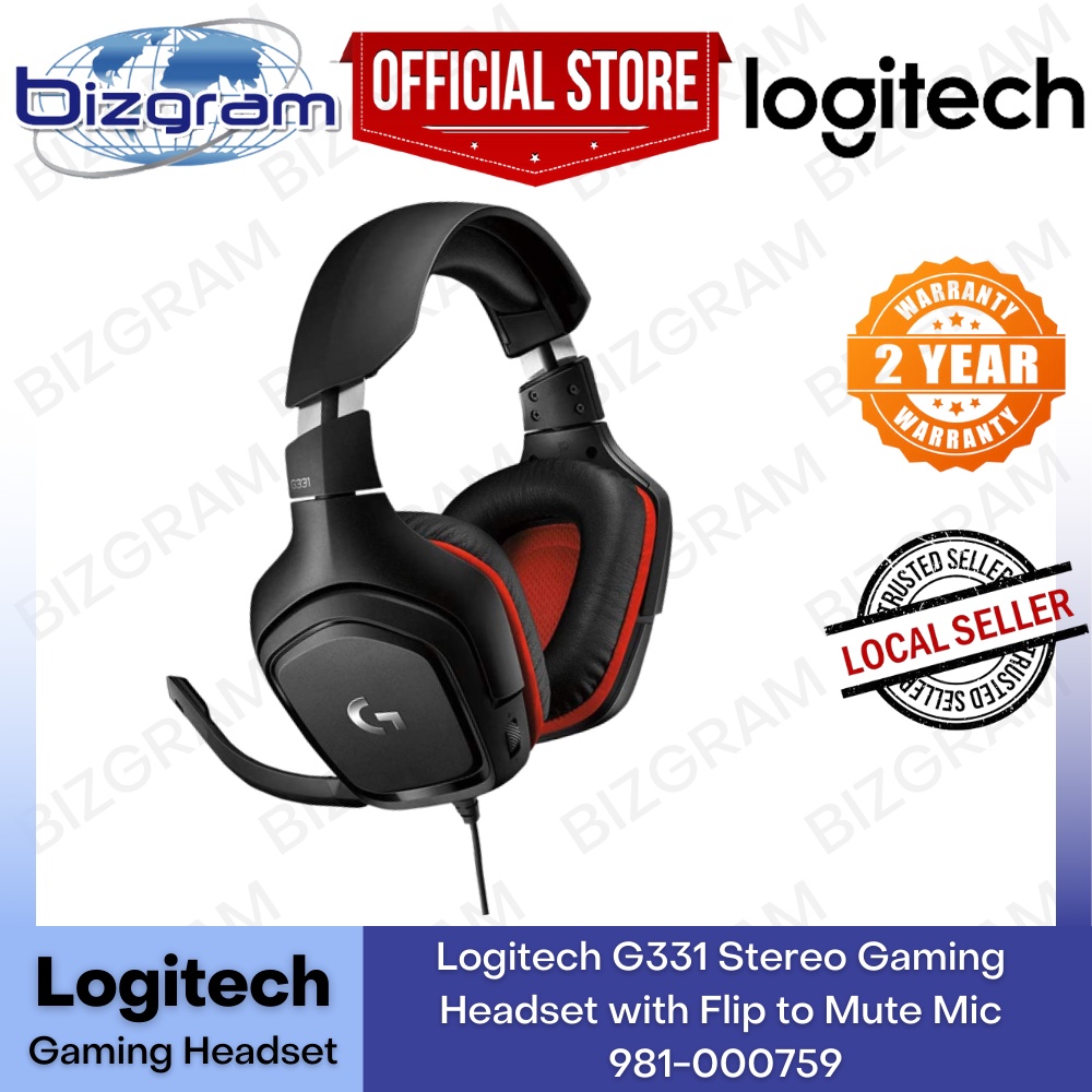 Logitech G331 Stereo Gaming Headset with Flip to Mute Mic 981-000759 (2 ...