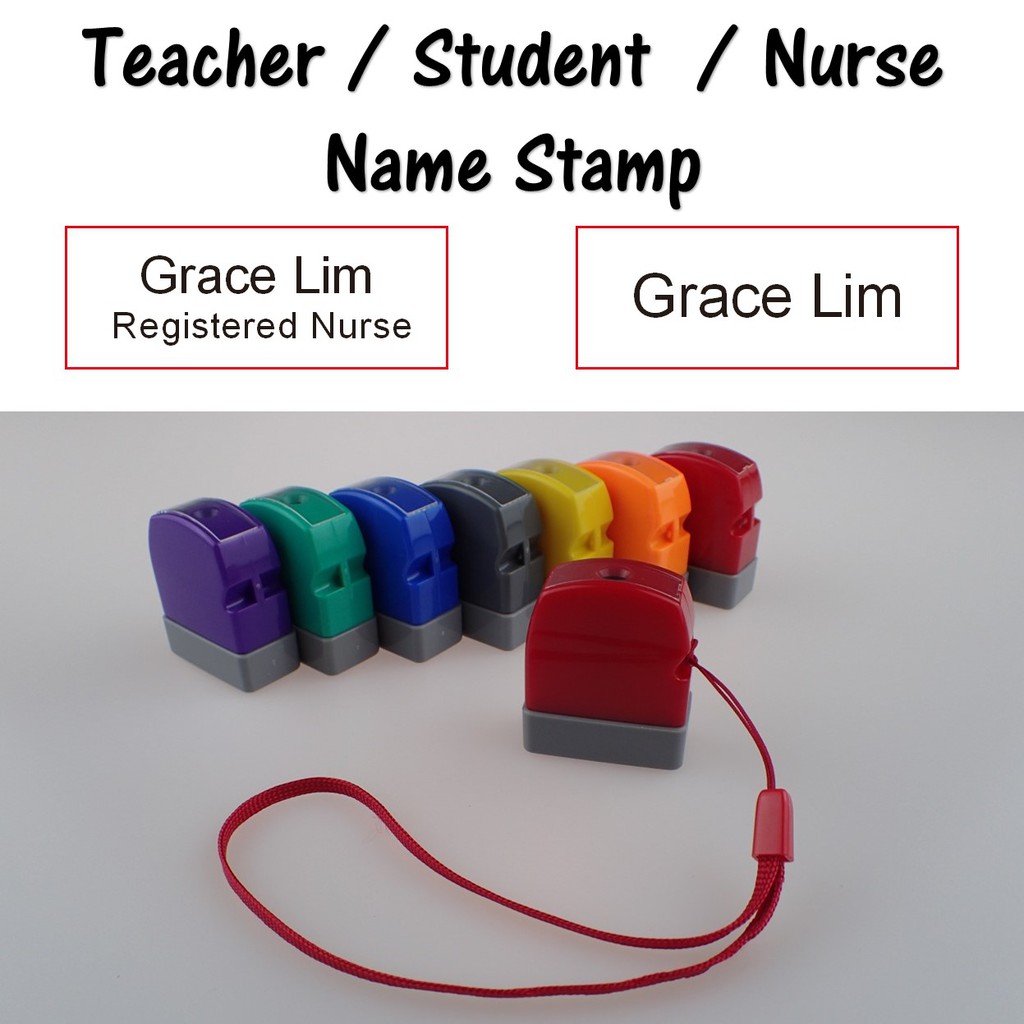 Customize Teacher, Student, Nurse Name Stamp 27x10mm | Shopee Singapore