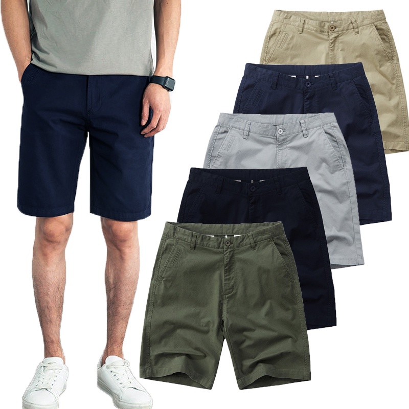 Short Pants Men Seluar Pendek Lelaki Bermudas Pants 100% Cotton Casual ...
