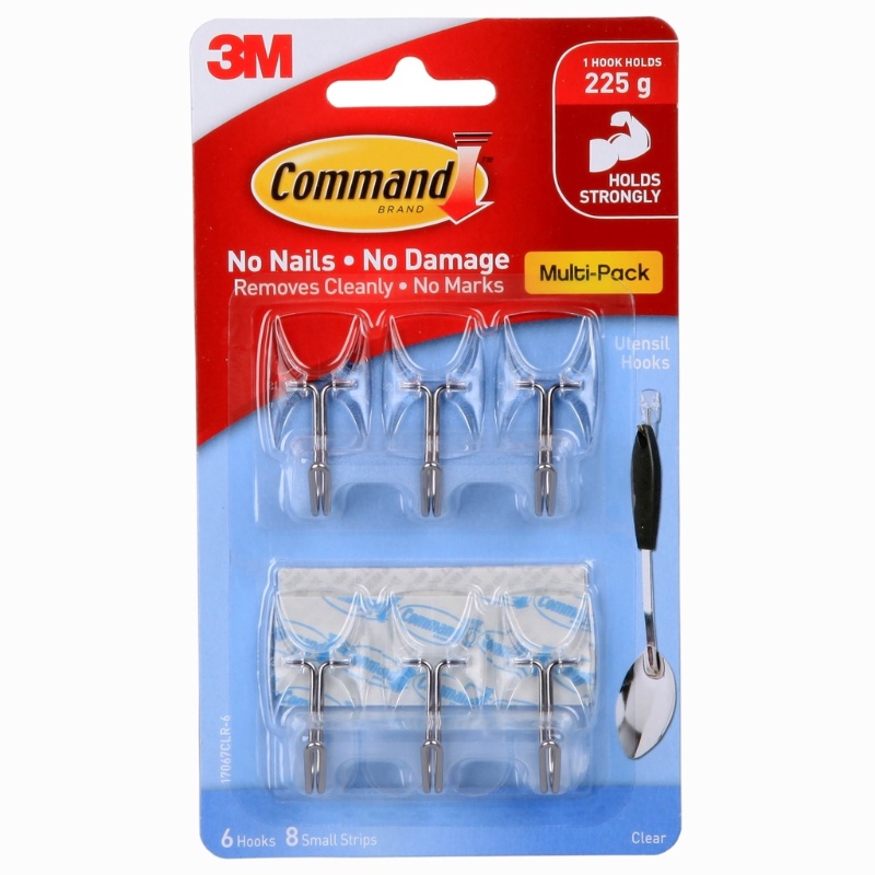 3M 17067CLR Clear Command Wire hook utensil Hook hanging plastic hooks ...
