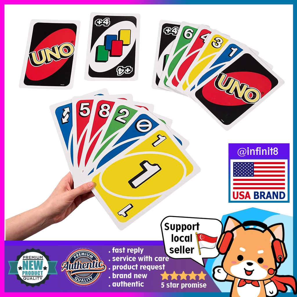 [sg stock-100% authentic] Giant UNO Family Card Game with 108 Oversized ...