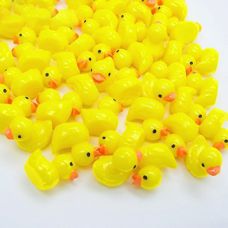 50pc/pack Duck Figurine Little Yellow decor mini fairy garden acartoon ...