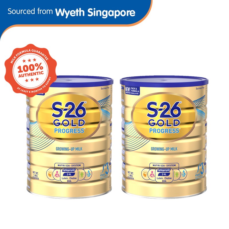 [Bundle of 2] Wyeth®Nutrition S-26® Progress®GOLD® Stage 3 Growing-up Formula 1.6kg | Shopee ...