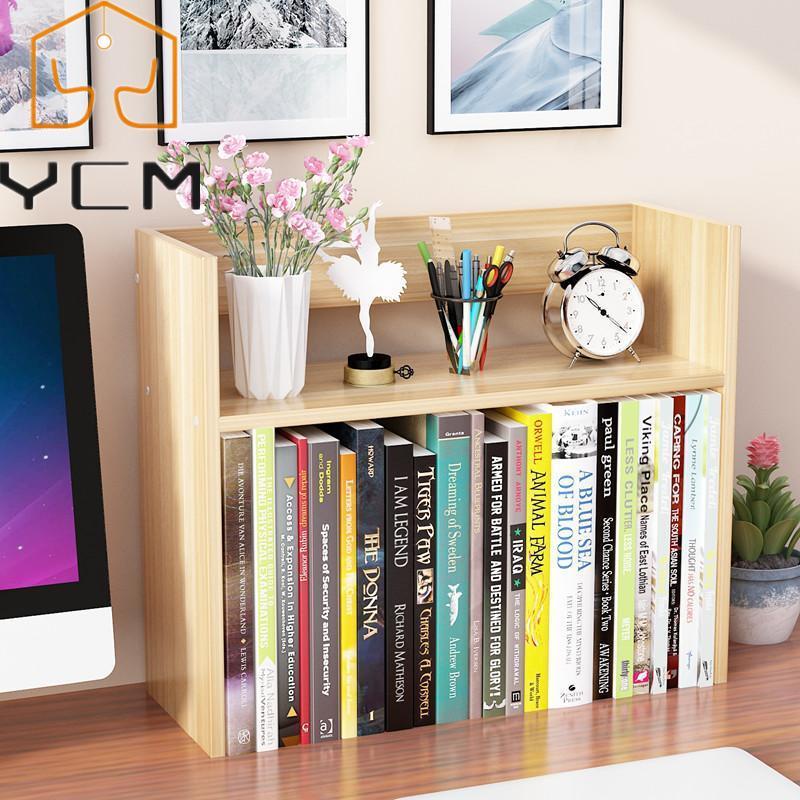 Desktop Storage Rack Wooden Book Shelf Table Desk Organiser Shelf Desk ...