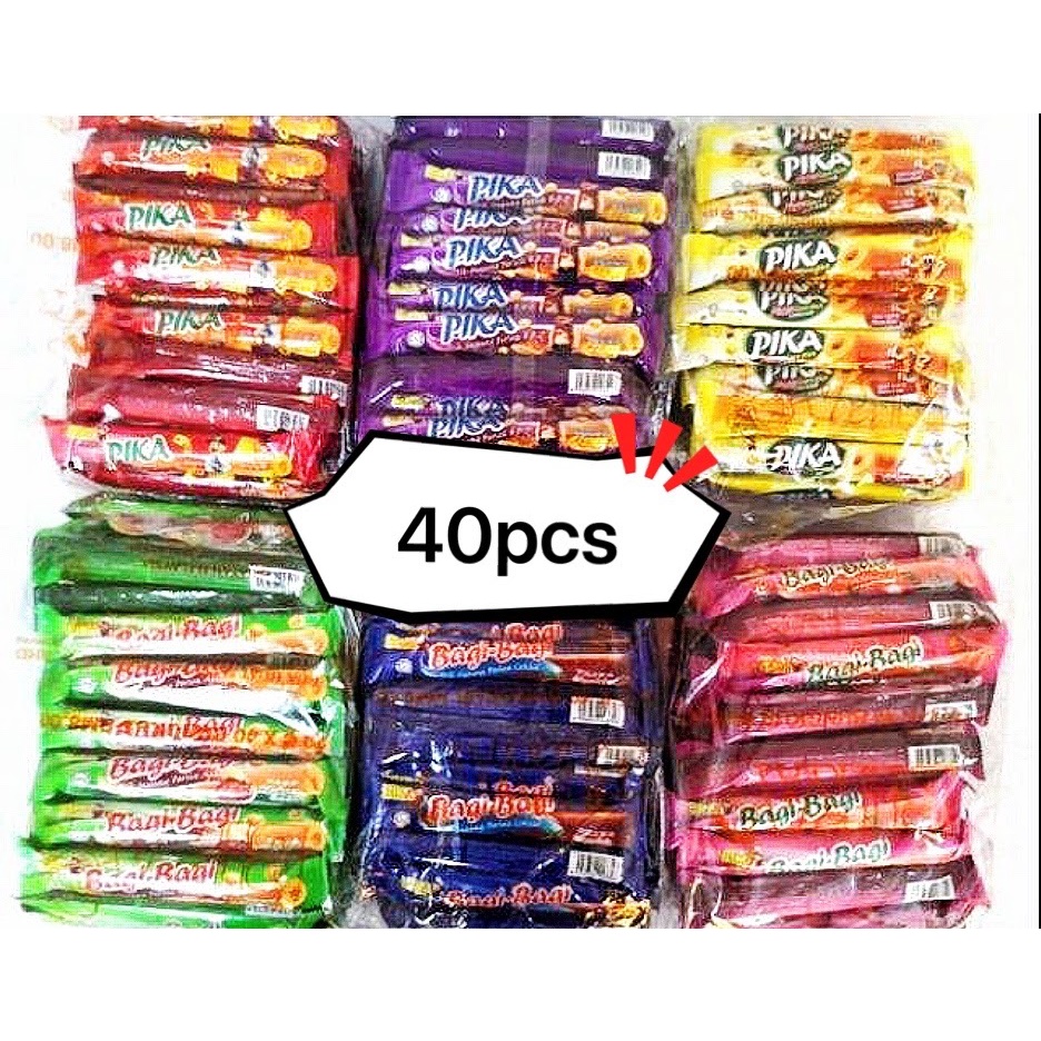 Bika Pikabagi Bagi Stick Corn Snacks 40pcsbag Halal Shopee Singapore