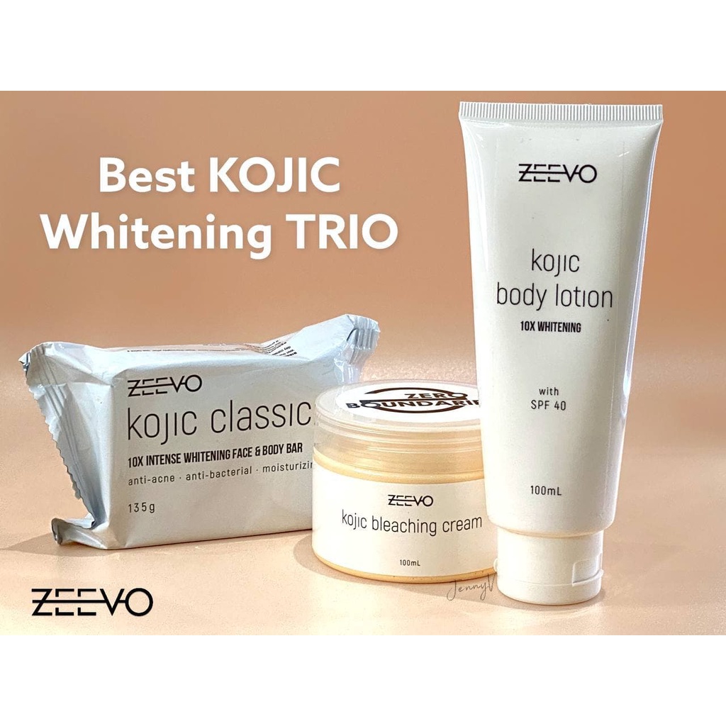 ZEEVO KOJIC TRIO - KOJIC SOAP + LOTION + BLEACHING CREAM/ WHITENING ...