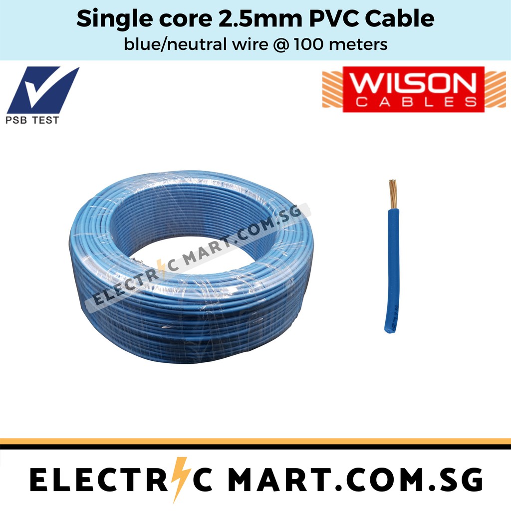 Wilson 1C Single Core 2.5mm PVC Electrical Cable Wire - 1 Roll @ 100 ...