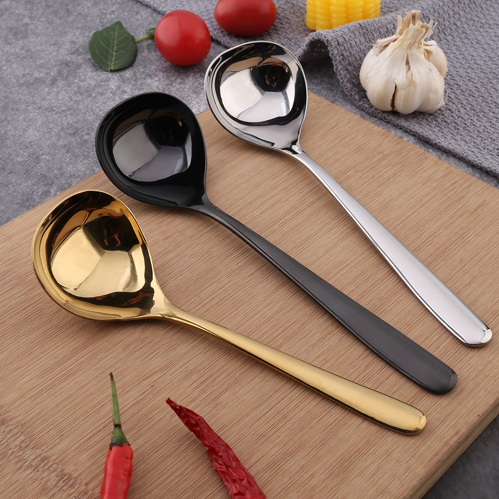 304 stainless steel soup spoon gold plated hot pot shell multi-purpose ...