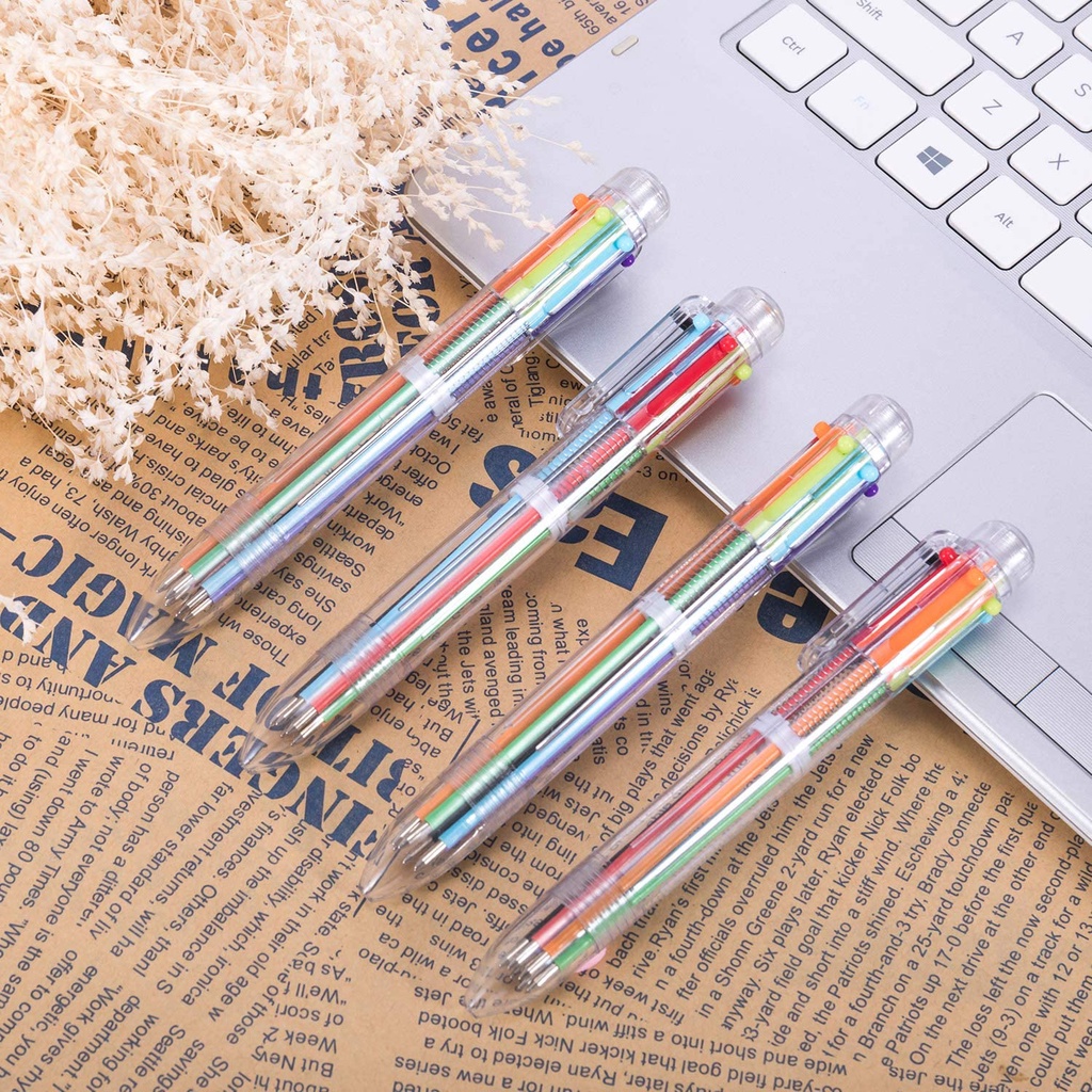 6-in-1 Multicolour Ballpoint Pen 6-Color Retractable Ballpoint Pens ...