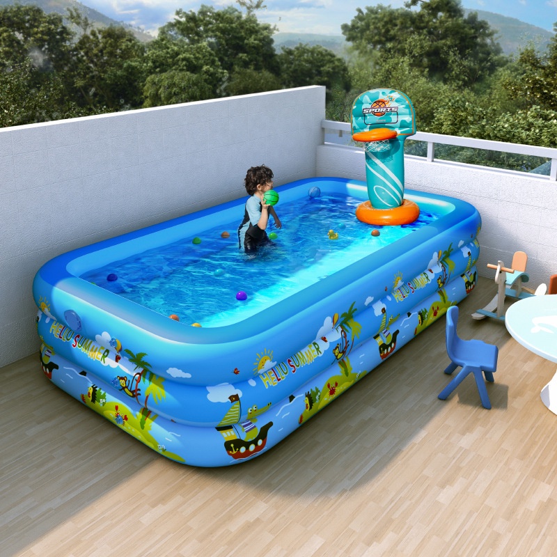 PVC Inflatable Kids Pool Large Inflatable Swimming Pool Kolam Mandi 3 ...
